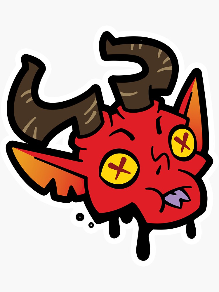 "Dead Demon Head" Sticker for Sale by cerberus-stop | Redbubble