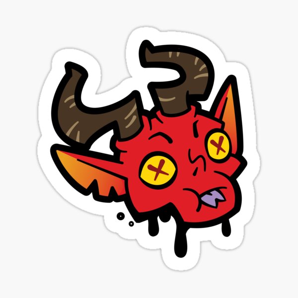"Dead Demon Head" Sticker for Sale by cerberus-stop | Redbubble
