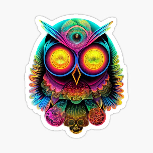 "LSD Owl 3" Sticker for Sale by UniqeDesign | Redbubble