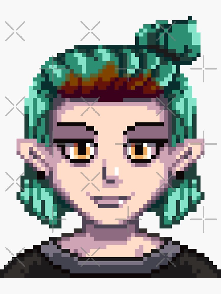 "Amity Blight SDV-Style Portrait" Sticker for Sale by dopey-kun | Redbubble