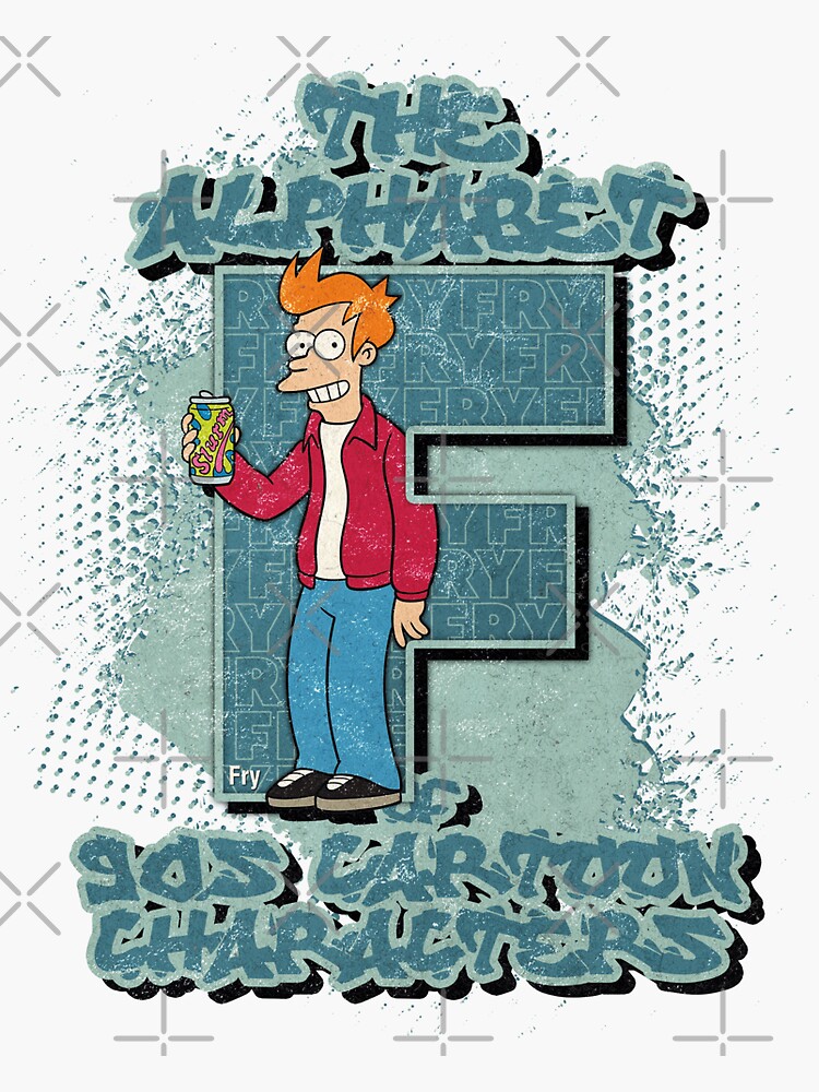 Pegatina «El alfabeto de los personajes de dibujos animados de los 90 ...