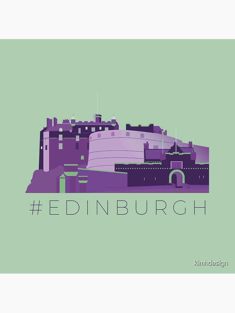 "Edinburgh Castle Landmark Flat Icon" Sticker for Sale by kimhdesign ...