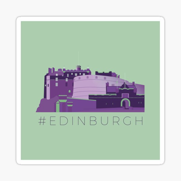 "Edinburgh Castle Landmark Flat Icon" Sticker for Sale by kimhdesign ...