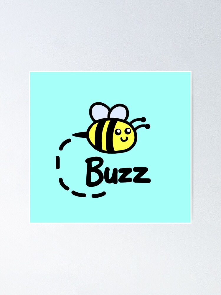 "Cute buzzing bee-light blue" Poster for Sale by charmednight | Redbubble
