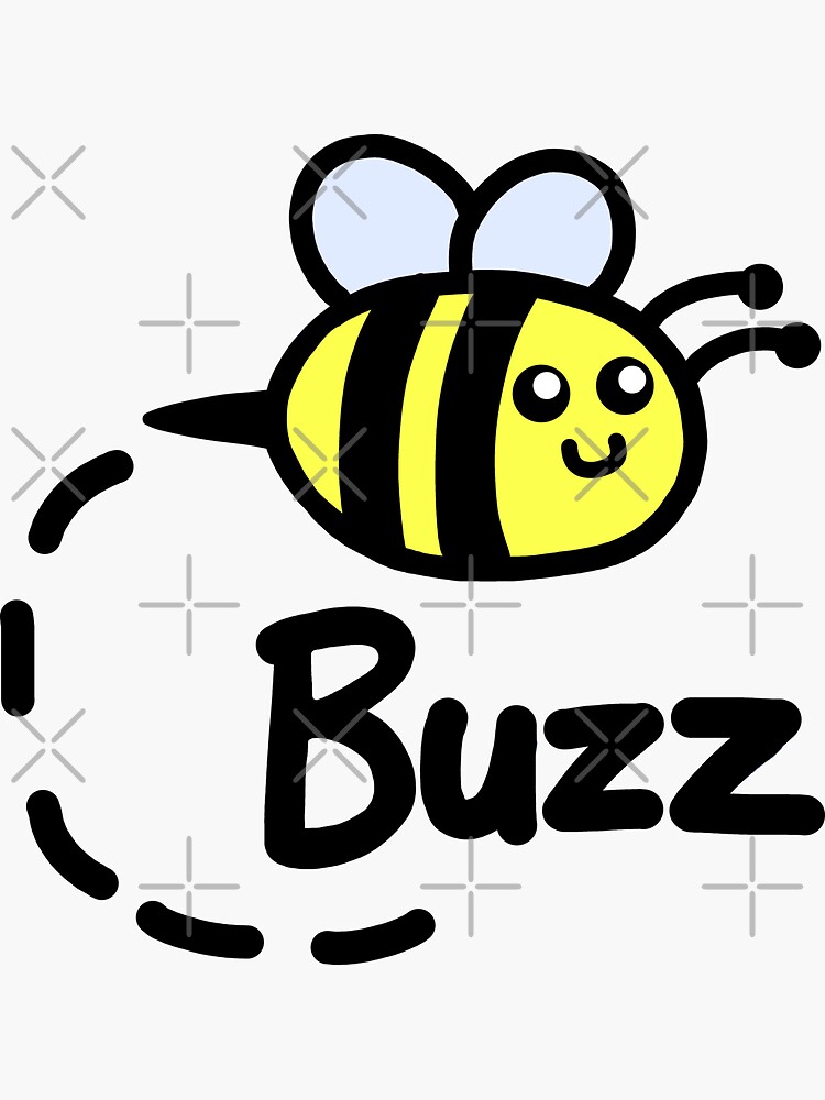 "Cute buzzing bee-light blue" Sticker for Sale by charmednight | Redbubble