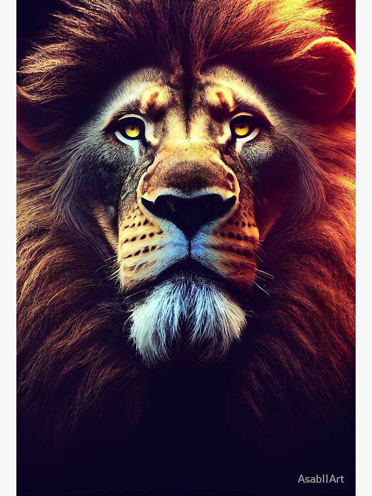 Lámina fotográfica «Rey león épico en servicio | León fresco enojado ...