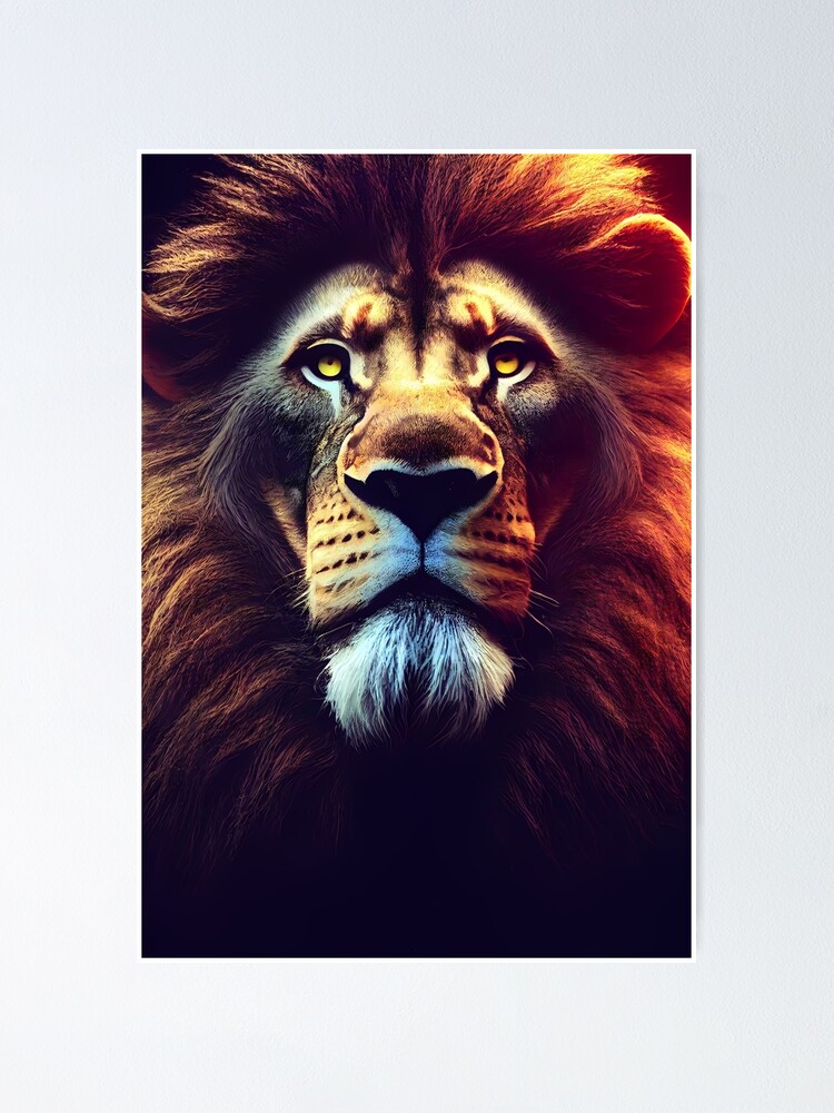 Póster «Rey león épico en servicio | León fresco enojado» de AsabIIArt ...