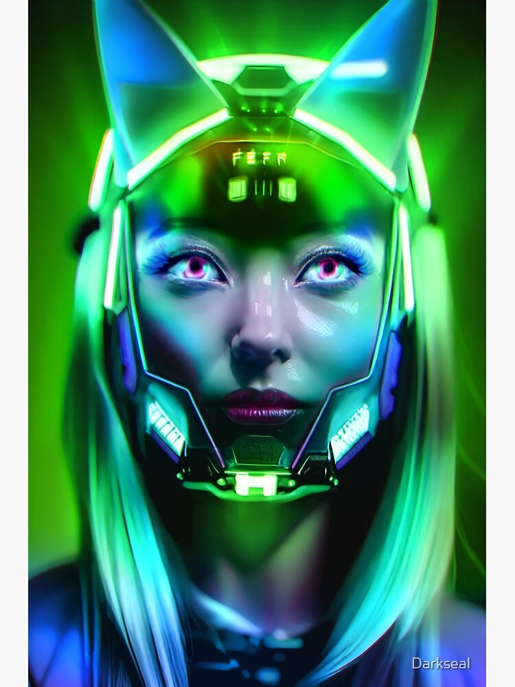 "Neo Waifu - Green & Blue Cat FEFR" Poster for Sale by Darkseal | Redbubble