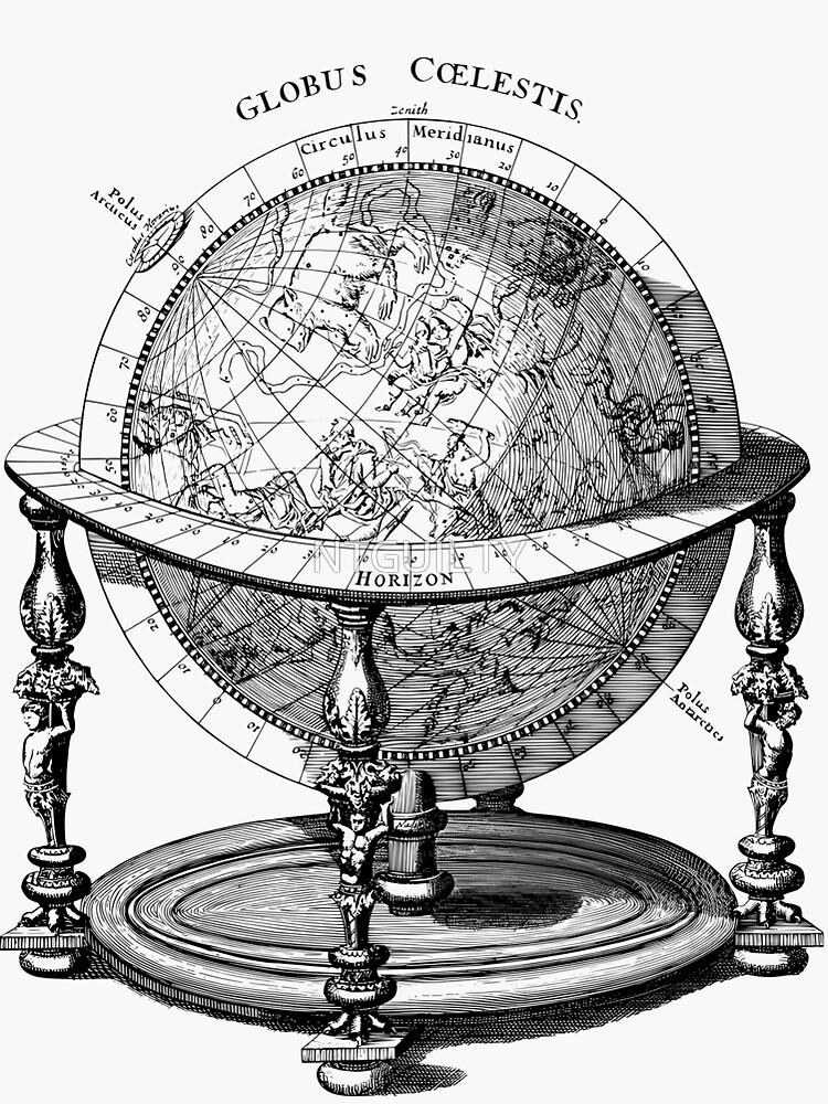 "Globus Coelestis / Ancient Earth Globe" Sticker for Sale by NTGUILTY ...