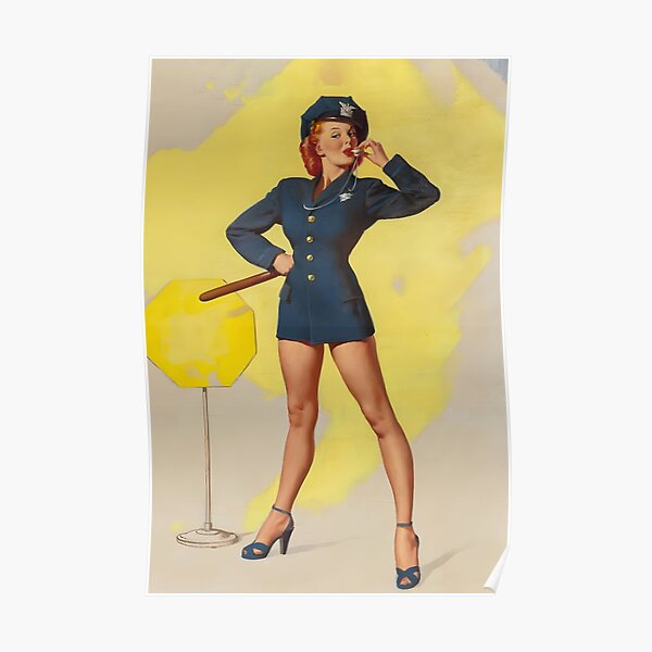 A Real Stopper 1949 Gil Elvgren Vintage Pin Up Girl Police Poster