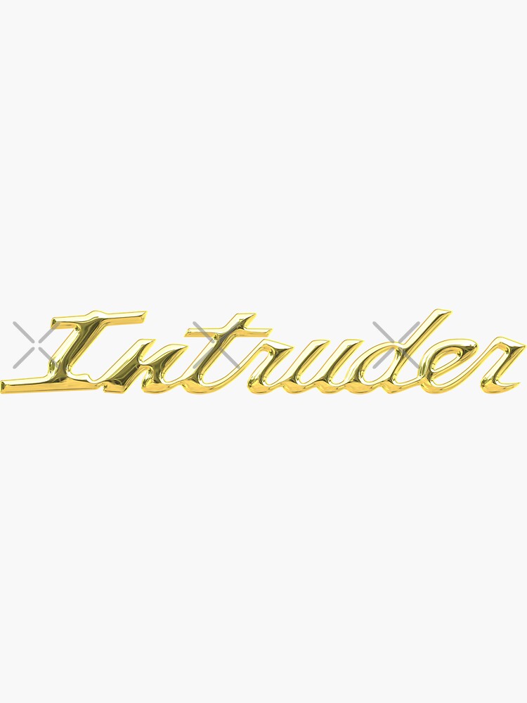 "Intruder lettering gold" Sticker for Sale by Intruder-Motor | Redbubble