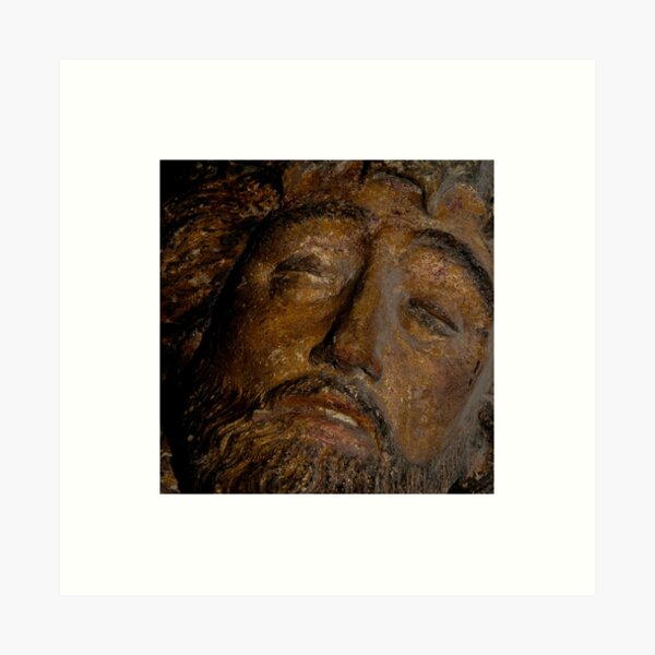 "Crucified Christ, forehead pierced by crown of thorns" Art Print for ...