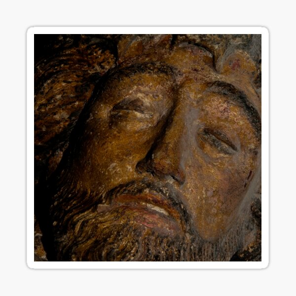 "Crucified Christ, forehead pierced by crown of thorns" Sticker for ...