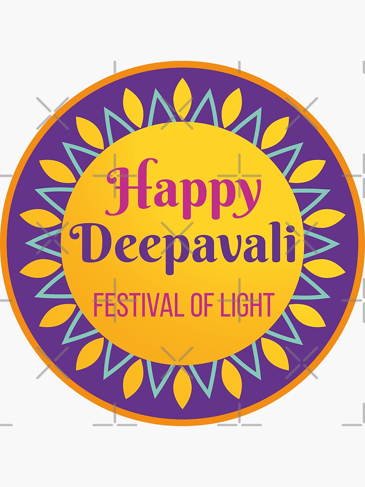 "Happy Deepavali Festival Of Lights" Sticker by ChrisPrintables | Redbubble
