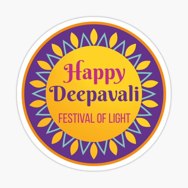 "Happy Deepavali Festival Of Lights" Sticker by ChrisPrintables | Redbubble