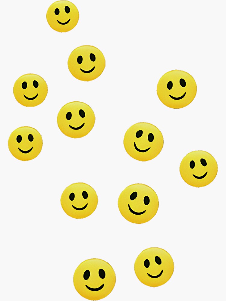 "Smiley Face Emoji " Sticker for Sale by Pixelhuby | Redbubble