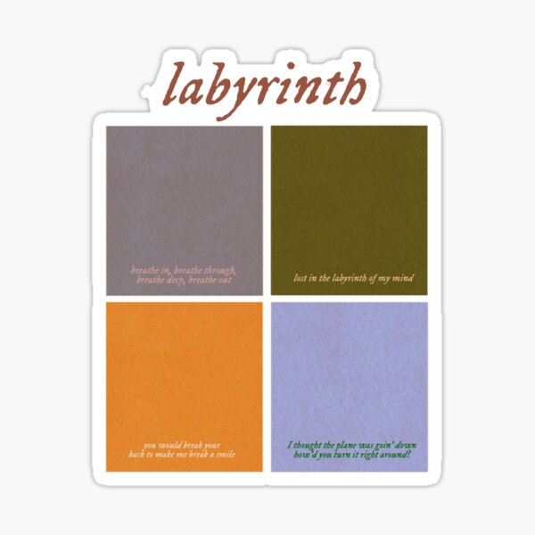 "labyrinth lyric color palette / graphic design" Sticker for Sale by ...