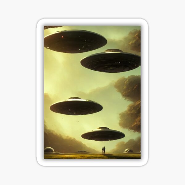 "Ufo Landing Warm Lighting" Sticker for Sale by WrenTommy | Redbubble