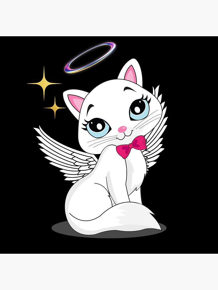 "Cute Angel Cat" Sticker for Sale by Harsha-lella | Redbubble