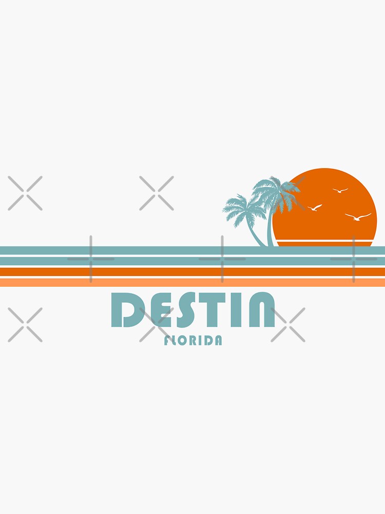 "Destin Florida Sun Palm Trees" Sticker for Sale by esskay | Redbubble