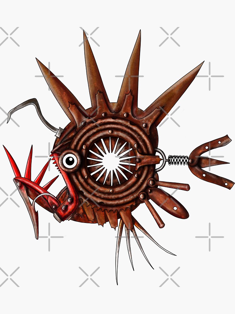 "deep sea rusty fish" Sticker for Sale by Art-Istin-See | Redbubble