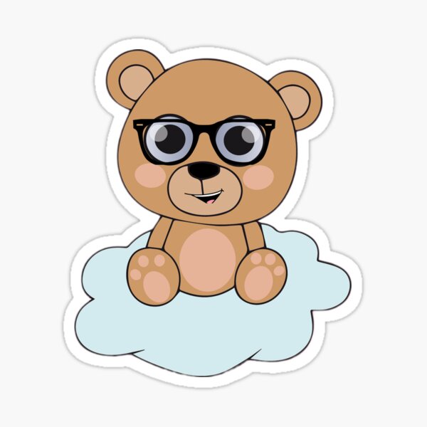 "Happy Teddy Bear" Sticker for Sale by Lehel45 | Redbubble