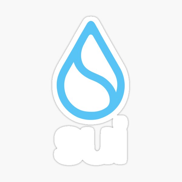 "Sui SUI Crypto Altcoin - Clean Blue Outline Logo with White Text Logo ...