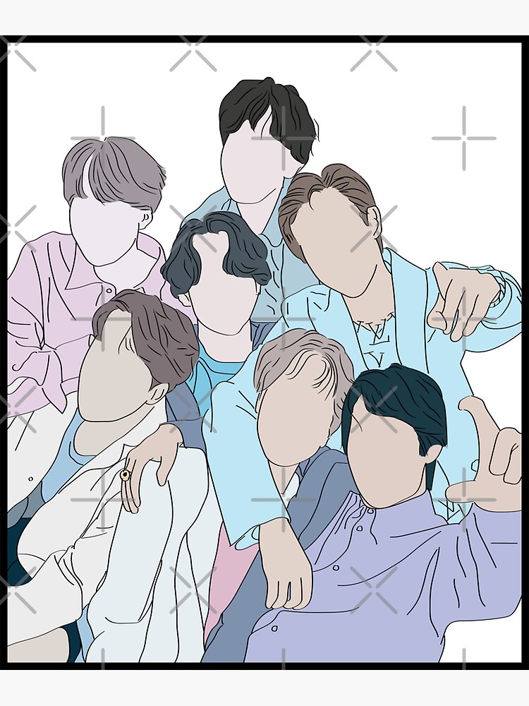 "bts vector art 001" Sticker for Sale by Vectorverse | Redbubble