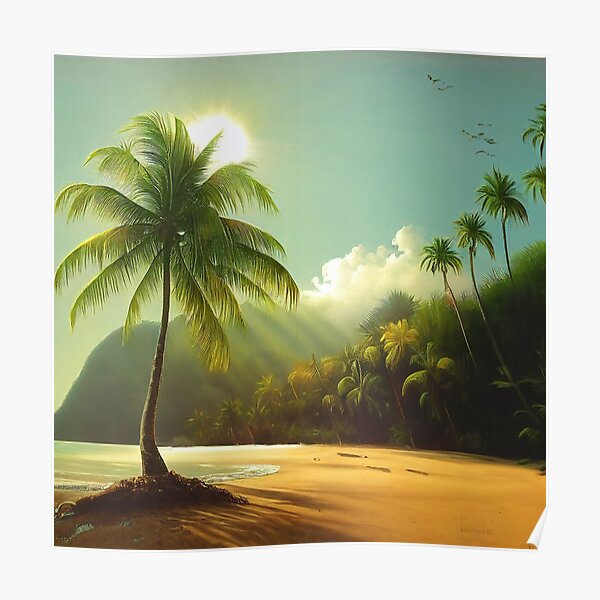 "Coconut trees in a beautiful tropical island" Poster for Sale by ...