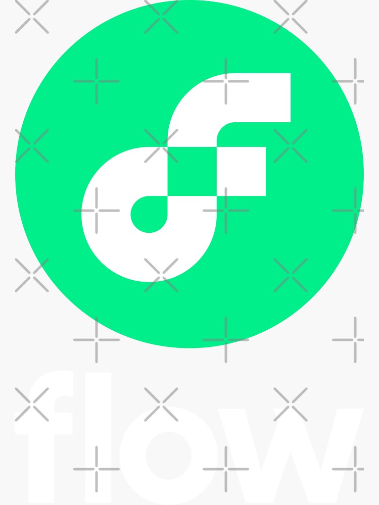 "Flow FLOW Crypto Altcoin - Clean Vertical Light Green Logo with Text ...