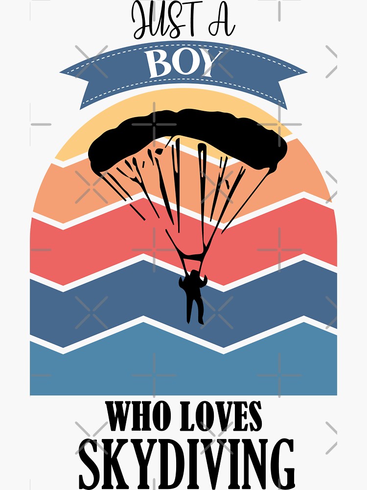 "Boy Skydiving Quote Funny Vintage Parachuting Adventure " Sticker for ...