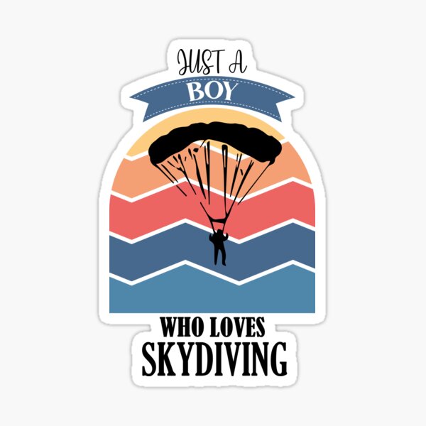 "Boy Skydiving Quote Funny Vintage Parachuting Adventure " Sticker for ...