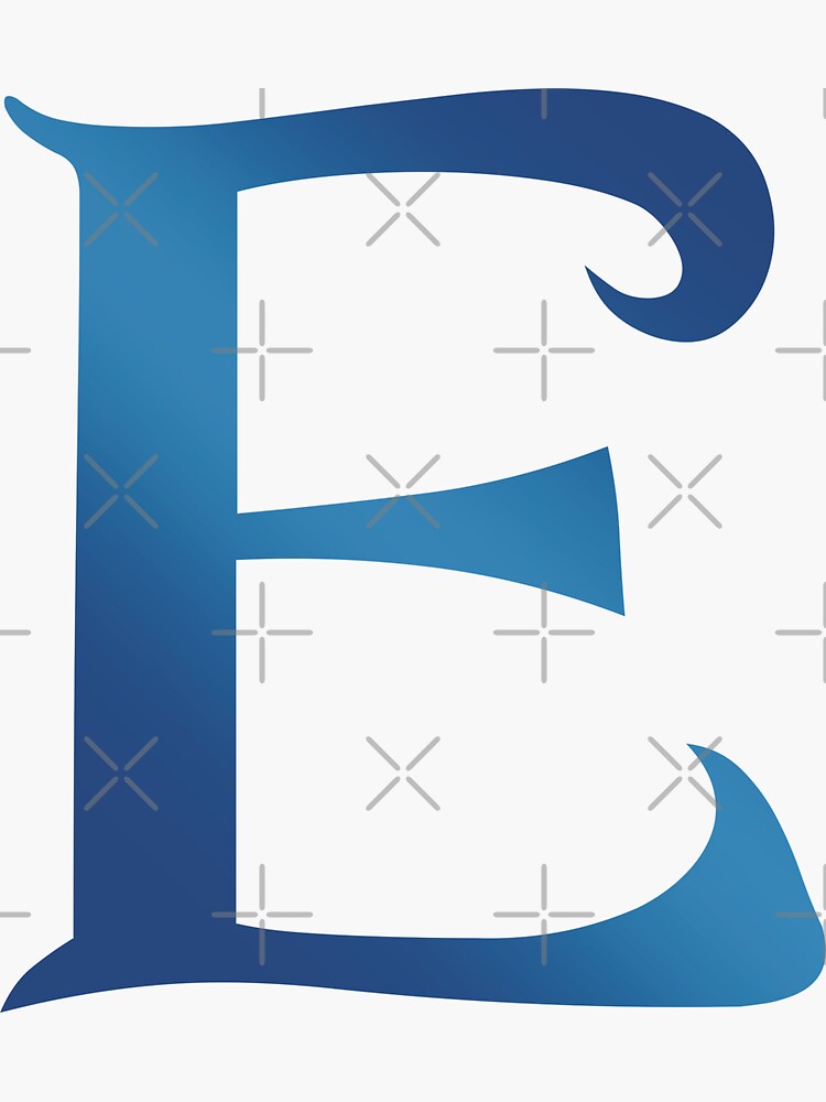 "Capital Letter E in blue" Sticker for Sale by maywinterfox | Redbubble