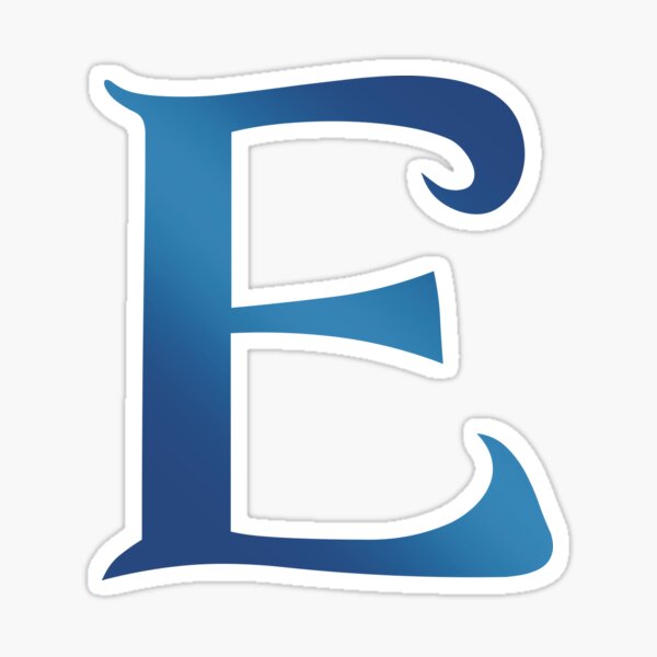 "Capital Letter E in blue" Sticker for Sale by maywinterfox | Redbubble