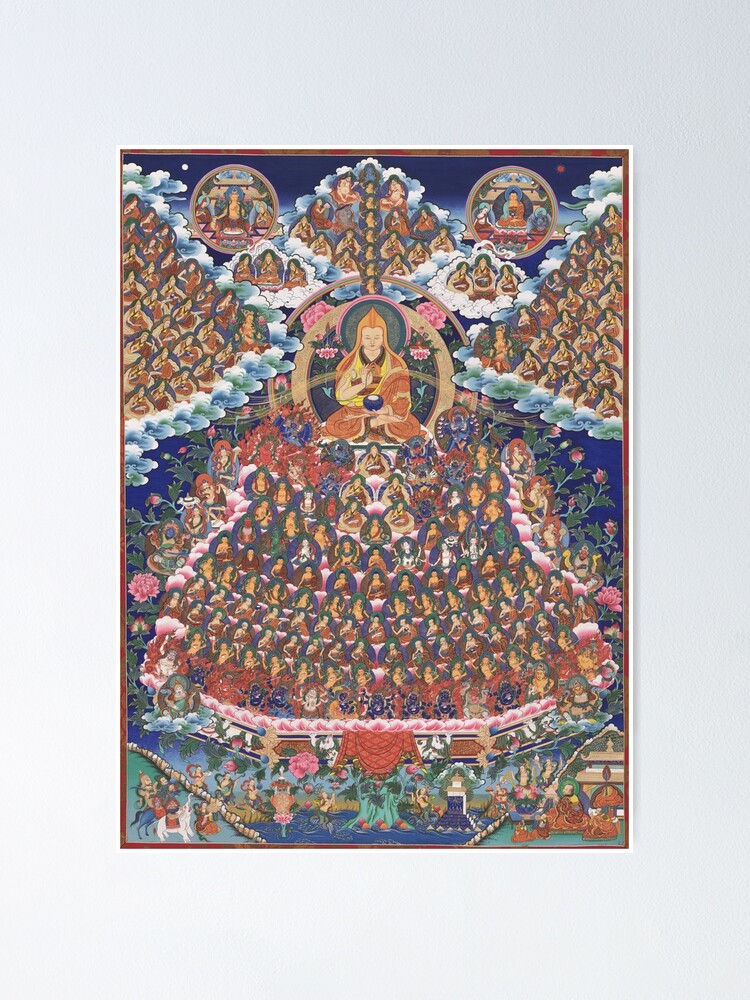 "Tsongkhapa and the Gelug Refuge Tree" Poster for Sale by Onodera ...