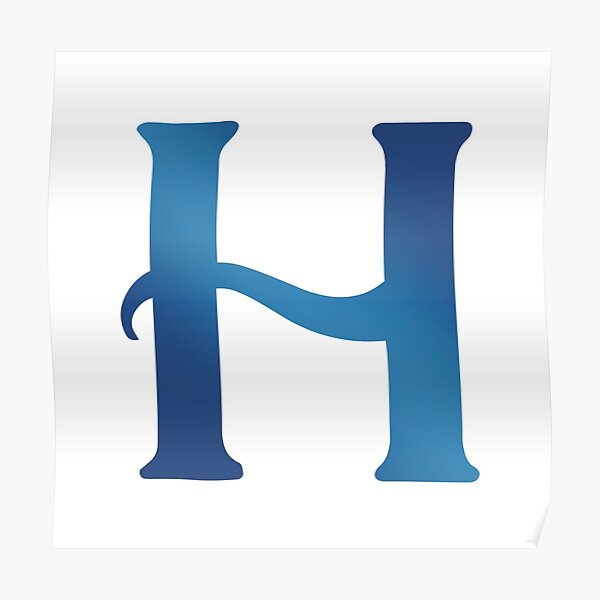 " Capital Letter H in blue" Poster for Sale by maywinterfox | Redbubble