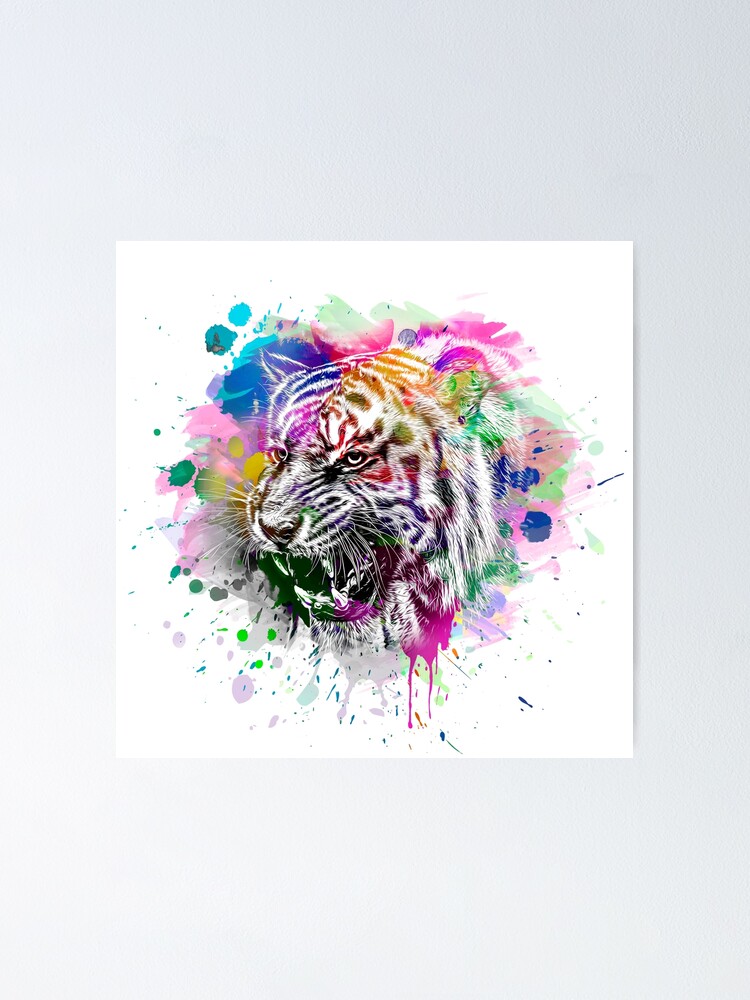 "Tiger muzzle paints" Poster for Sale by Zip-Zup | Redbubble