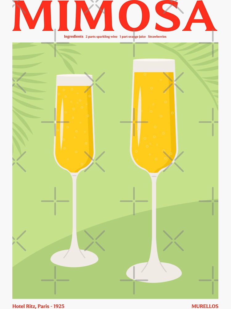 "Mimosa Cocktail" Sticker for Sale by MurellosArt | Redbubble