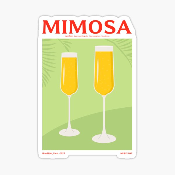 "Mimosa Cocktail" Sticker for Sale by MurellosArt | Redbubble