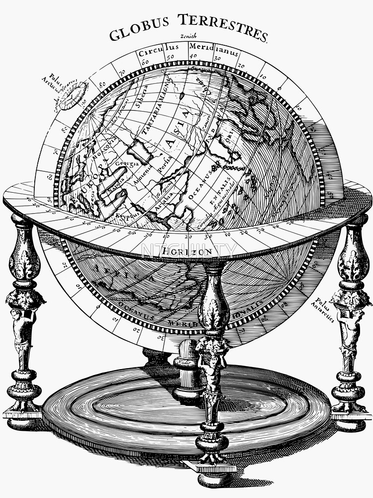"Globus Terrestres / Ancient Earth Globe" Sticker for Sale by NTGUILTY ...