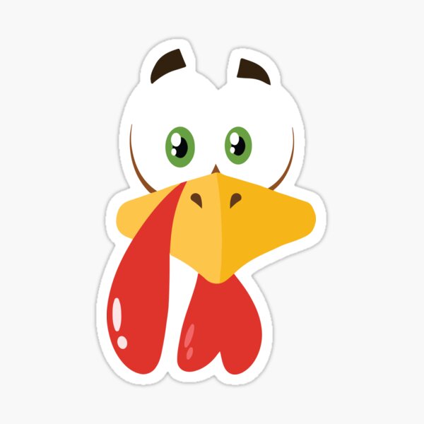 "Funny Cute Happy Merry Thanksgiving turkey face" Sticker for Sale by ...