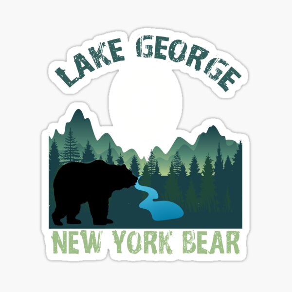 "Lake George New York Bear" Sticker for Sale by monkee-art | Redbubble