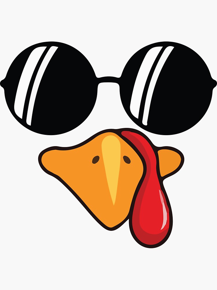 "Funny Cute Happy Merry Thanksgiving turkey face" Sticker for Sale by ...