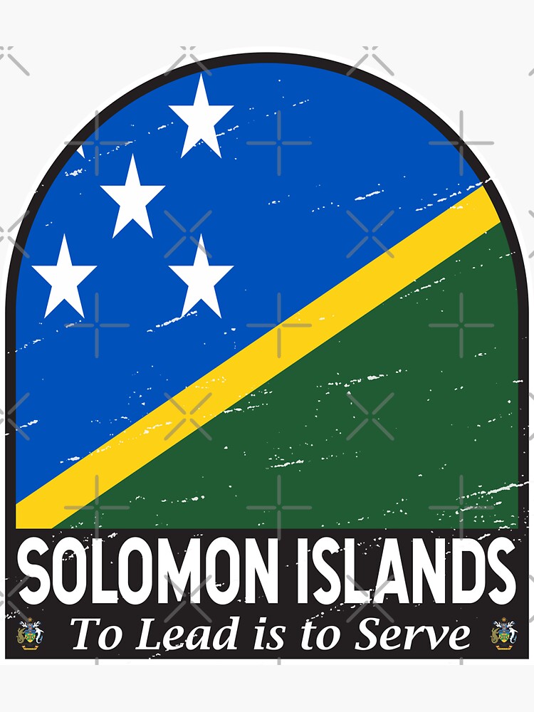 "Solomon Islands Flag Emblem Distressed Vintage" Sticker for Sale by ...