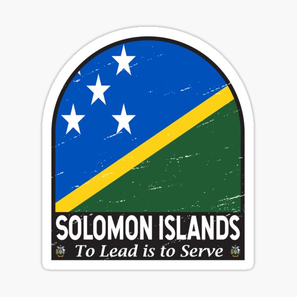 "Solomon Islands Flag Emblem Distressed Vintage" Sticker for Sale by ...