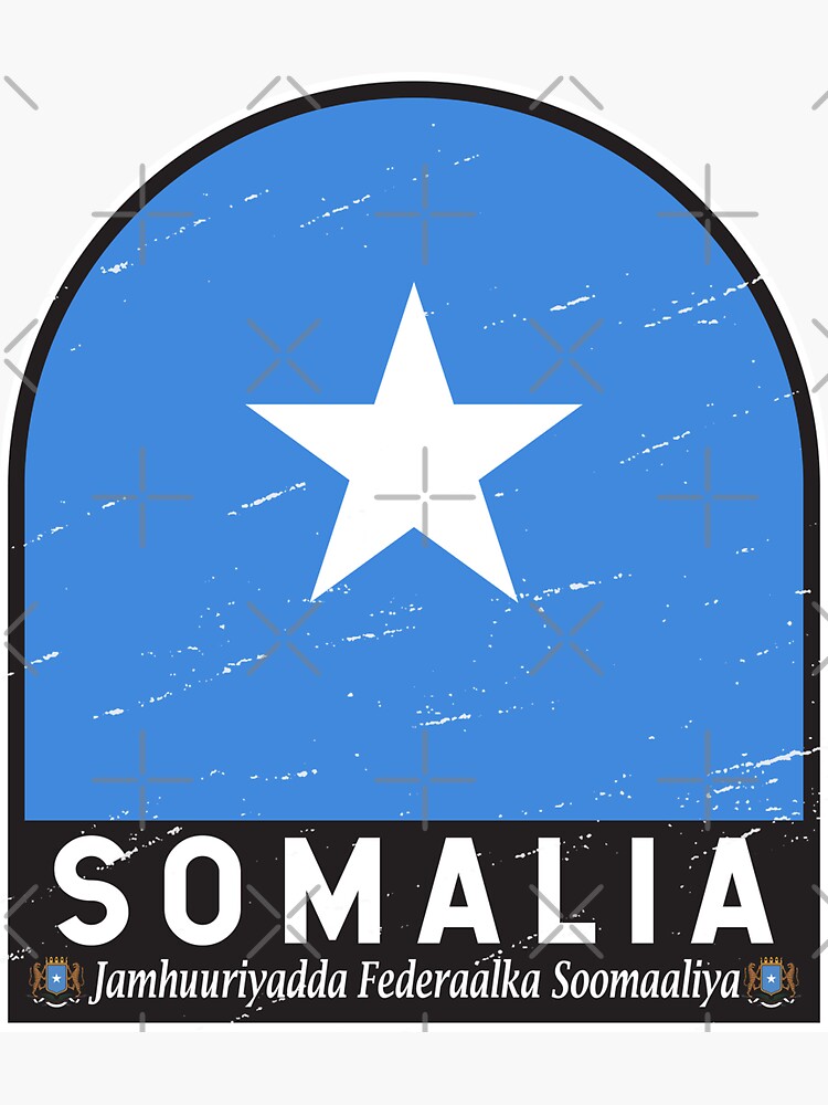 "Somalia Flag Emblem Distressed Vintage" Sticker for Sale by ...