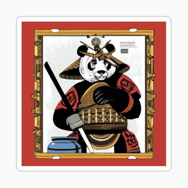 "Panda samurai with a spear" Sticker for Sale by Inalternativ | Redbubble