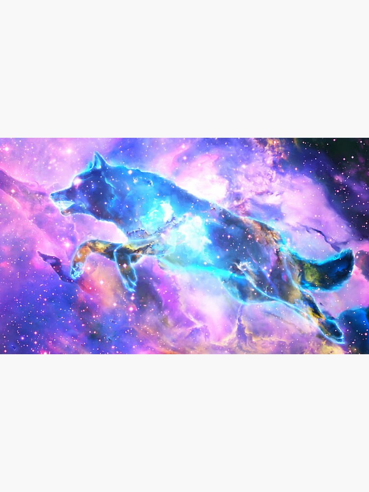 "Galaxy Wolf Shaped Nebula " Sticker for Sale by SpaceRipple | Redbubble