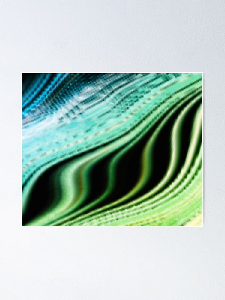 "Green Blue Line Waves" Poster for Sale by awsomepatterns | Redbubble