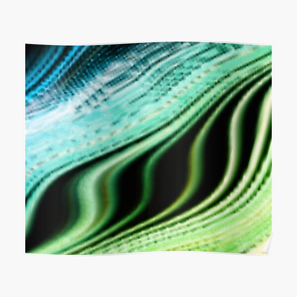 "Green Blue Line Waves" Poster for Sale by awsomepatterns | Redbubble
